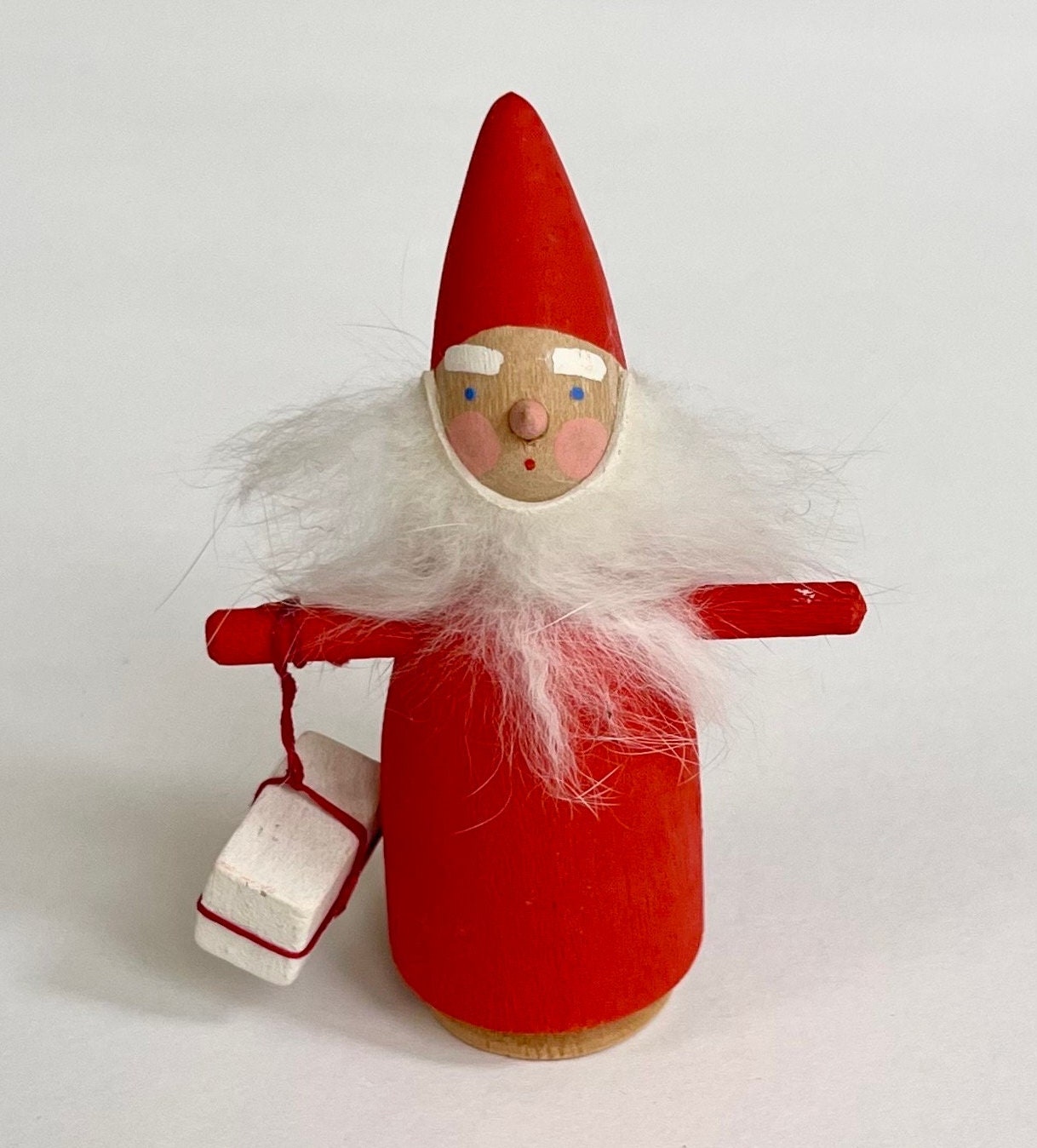 Swedish Wooden Santa Figurine Vintage Scandinavian Sweden Christmas ...