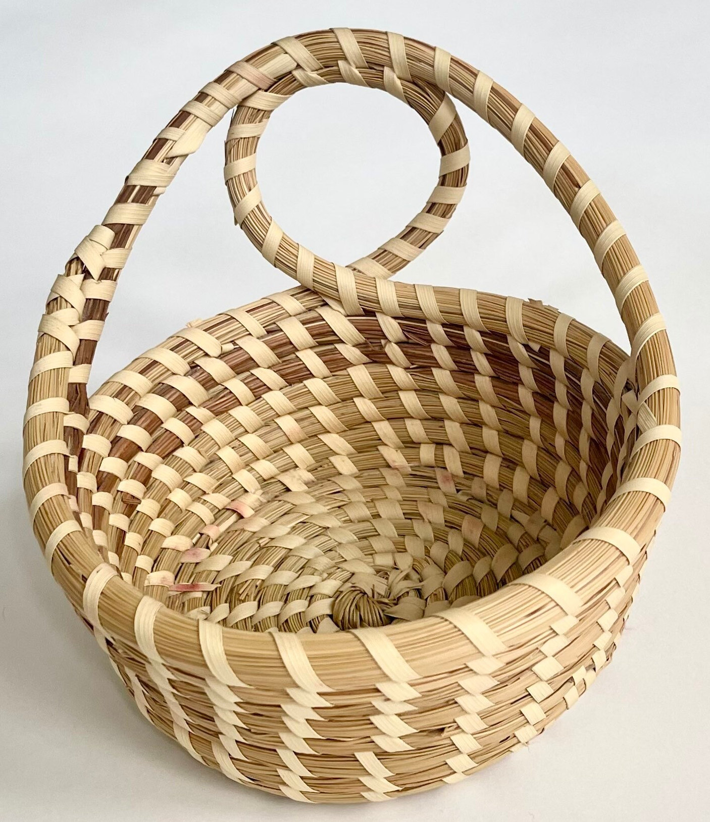 Small Charleston Sweetgrass Basket Side Handle Handmade Vintage ...