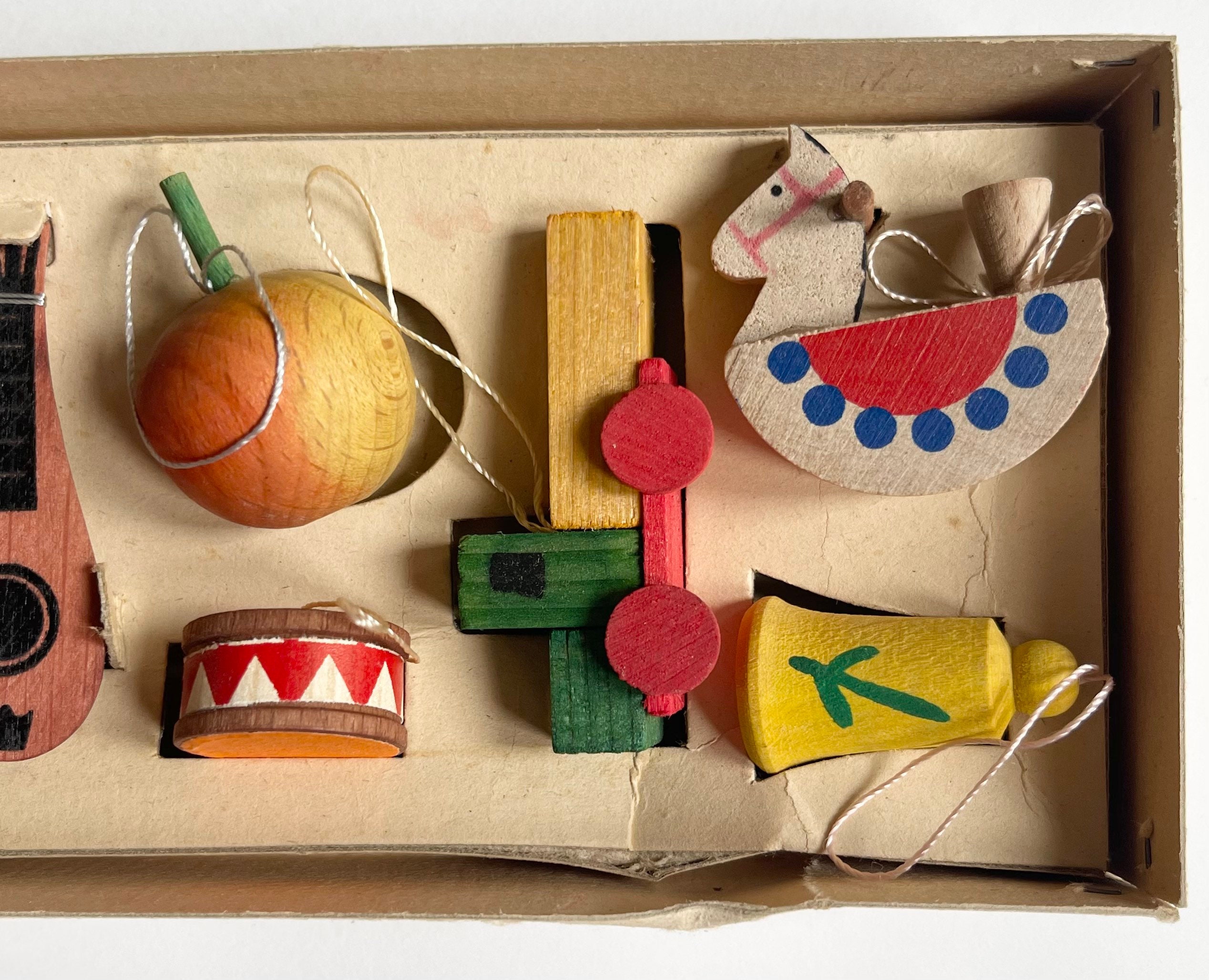 German Wooden Ornaments East Germany Original Gift Box Wood Christmas ...