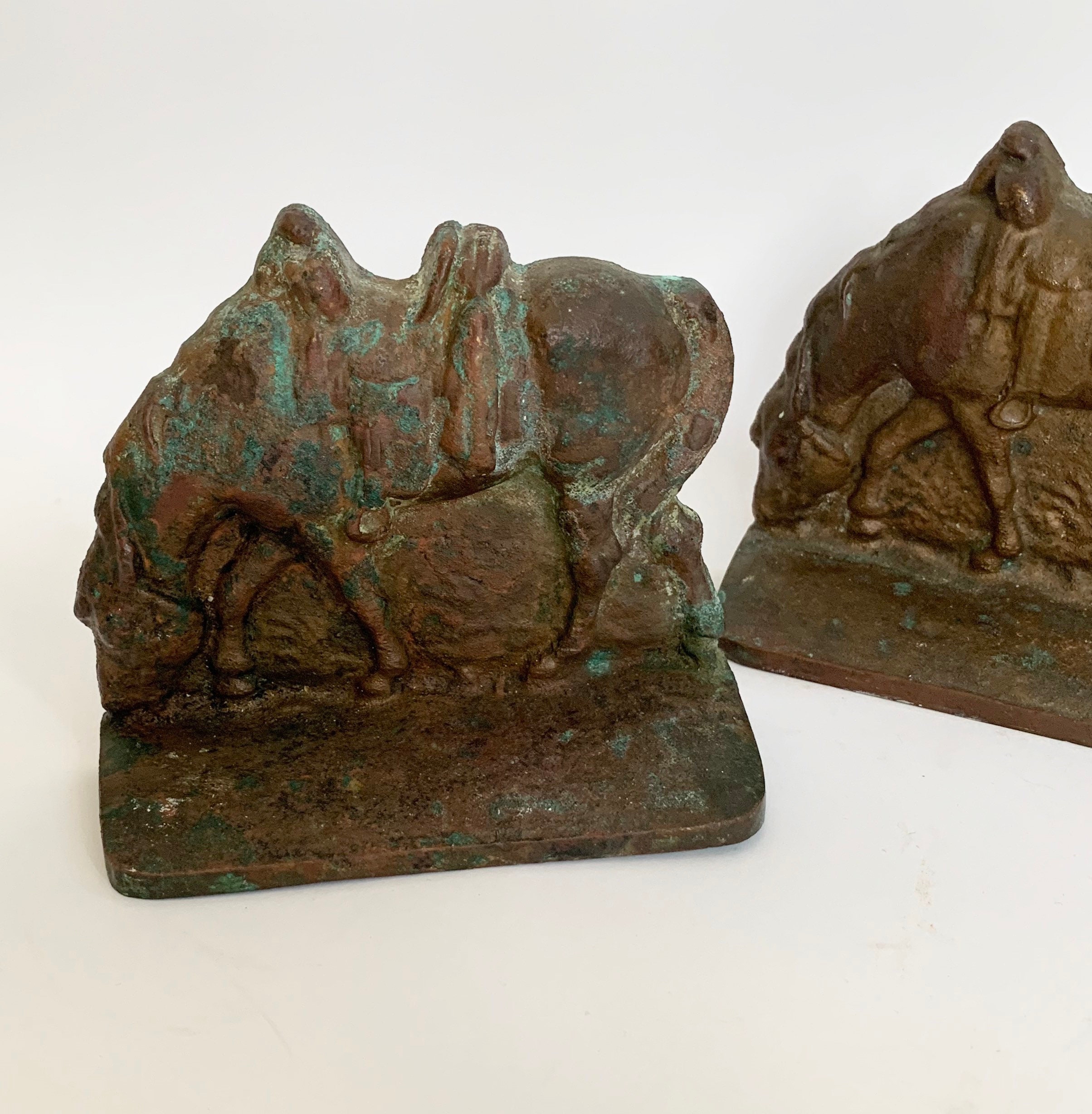 Cast Iron Horse Bookends Antique Vintage Office Library Decor Set Pair ...