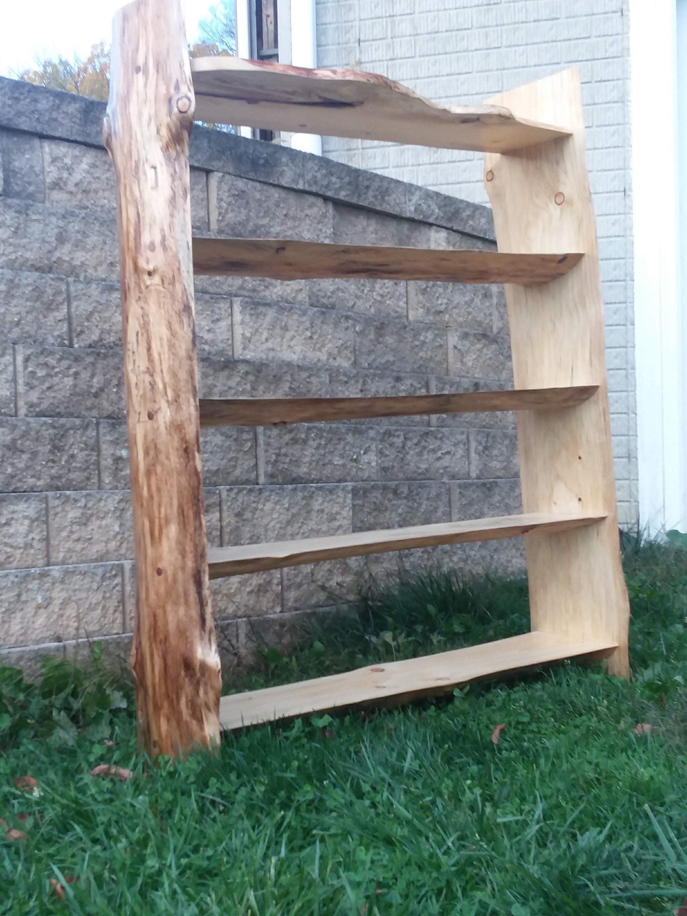 Rustic Slab Bookcase LOCAL PICKUP ONLY - Etsy