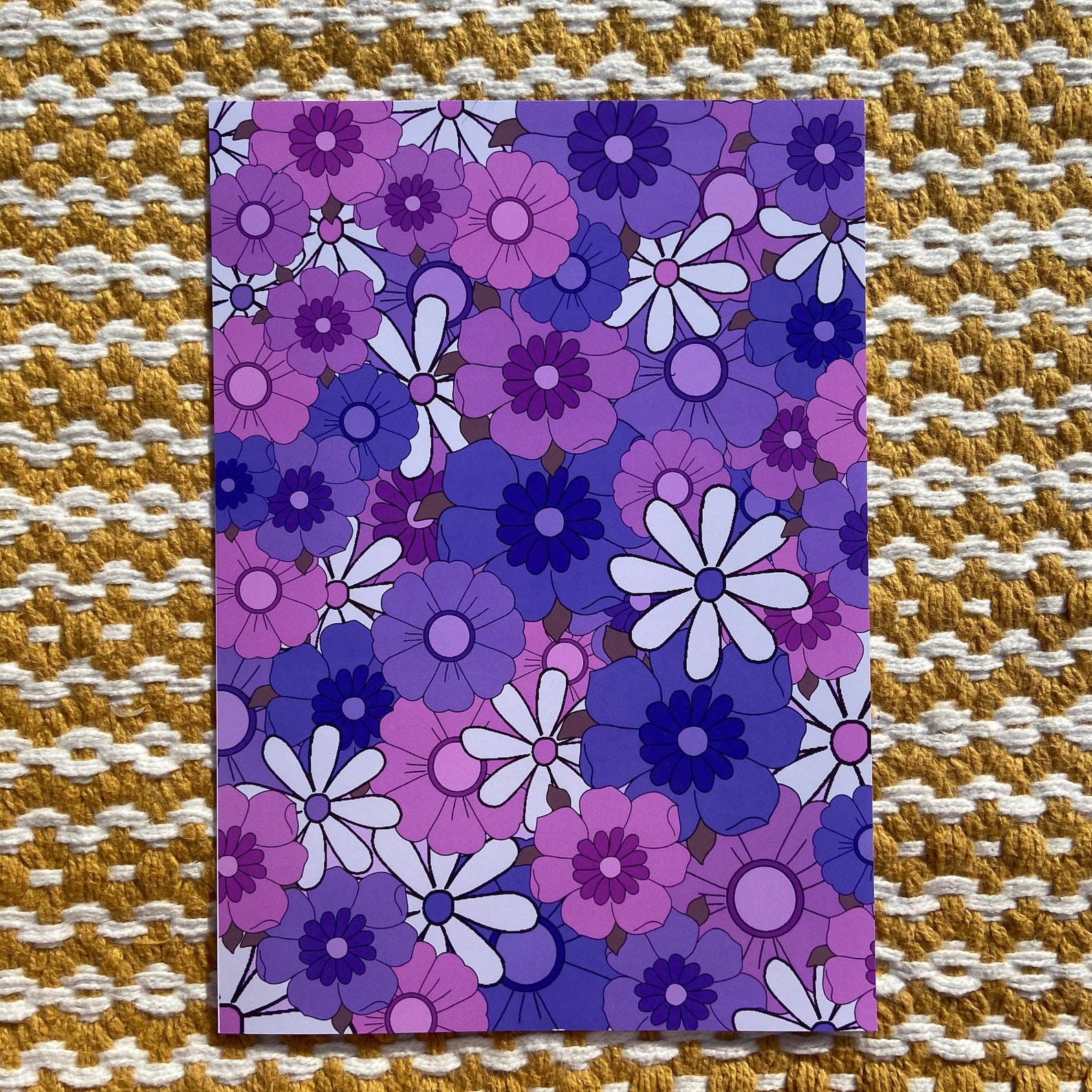 60s/70s Flower Power Pattern Print | Etsy