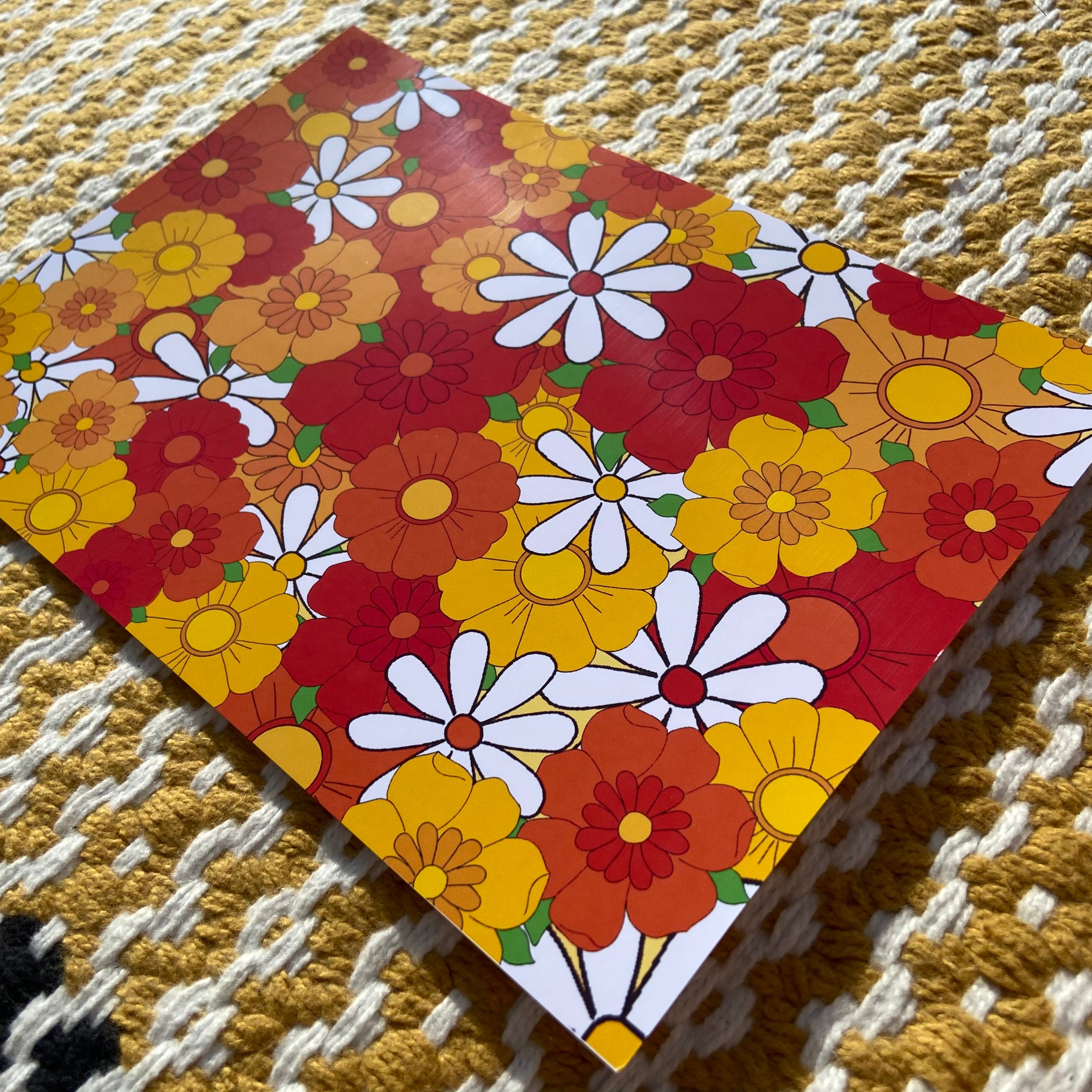 60s/70s Flower Power Pattern Print | Etsy