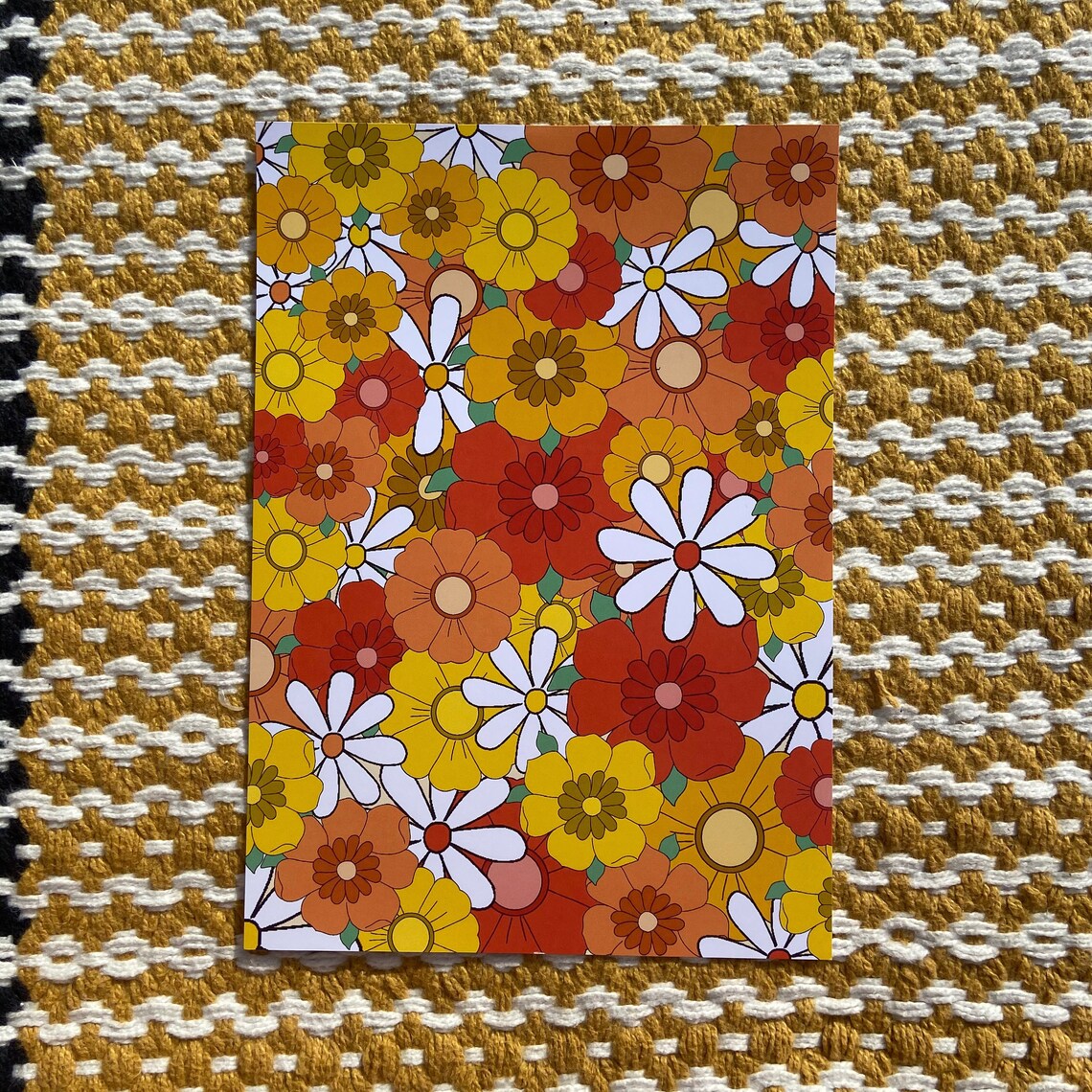 60s/70s Flower Power Pattern Print | Etsy