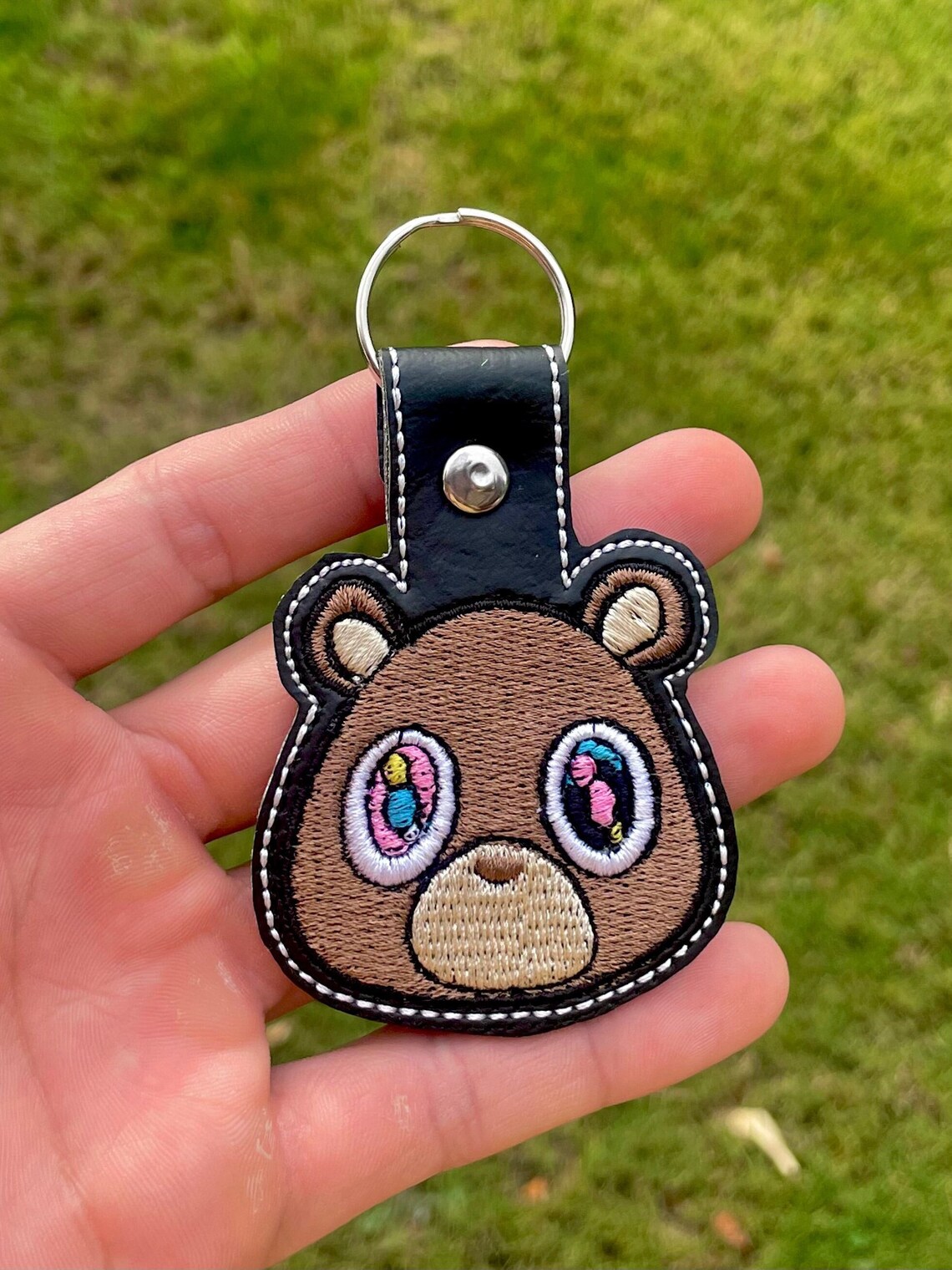 Kanye West - the Dropout Bear Embroidered Key Tag - Etsy