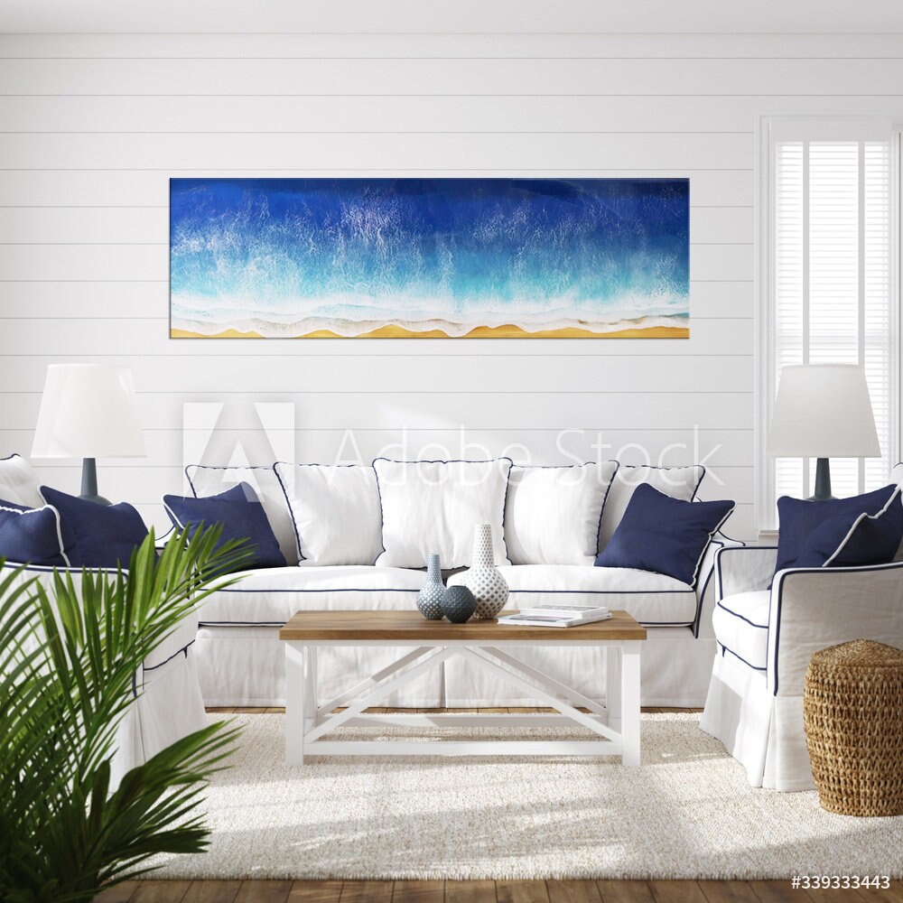 Made-to-order-ocean Resin Painting, Coastal Art, Resin Seascape, Epoxy ...