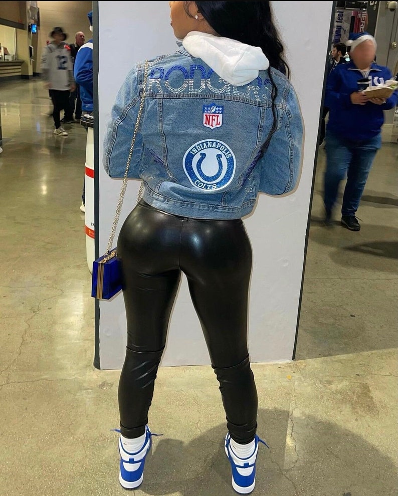 Custom Made Jean Jacket NFL Jean Jacket Sports Attire Game Day Apparel ...