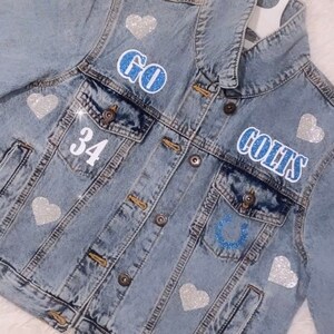 Custom Made Jean Jacket NFL Jean Jacket Sports Attire Game Day Apparel ...
