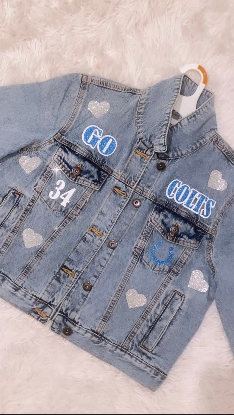 Custom Made Jean Jacket NFL Jean Jacket Sports Attire Game Day Apparel ...
