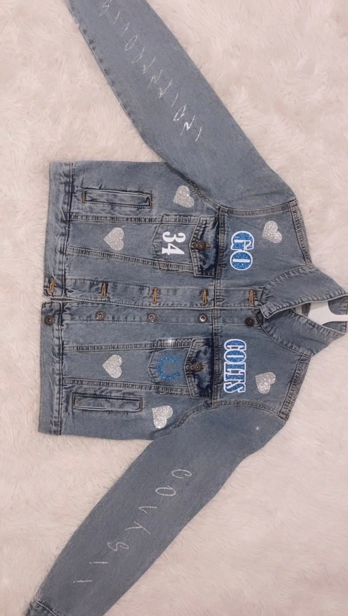 Custom Made Jean Jacket NFL Jean Jacket Sports Attire Game Day Apparel ...