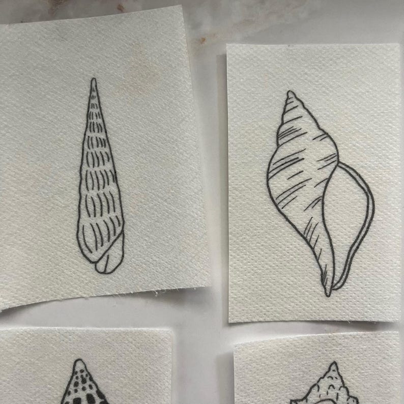 Birth Month Shells Stick and Stitch Hand Embroidery Patterns - Etsy