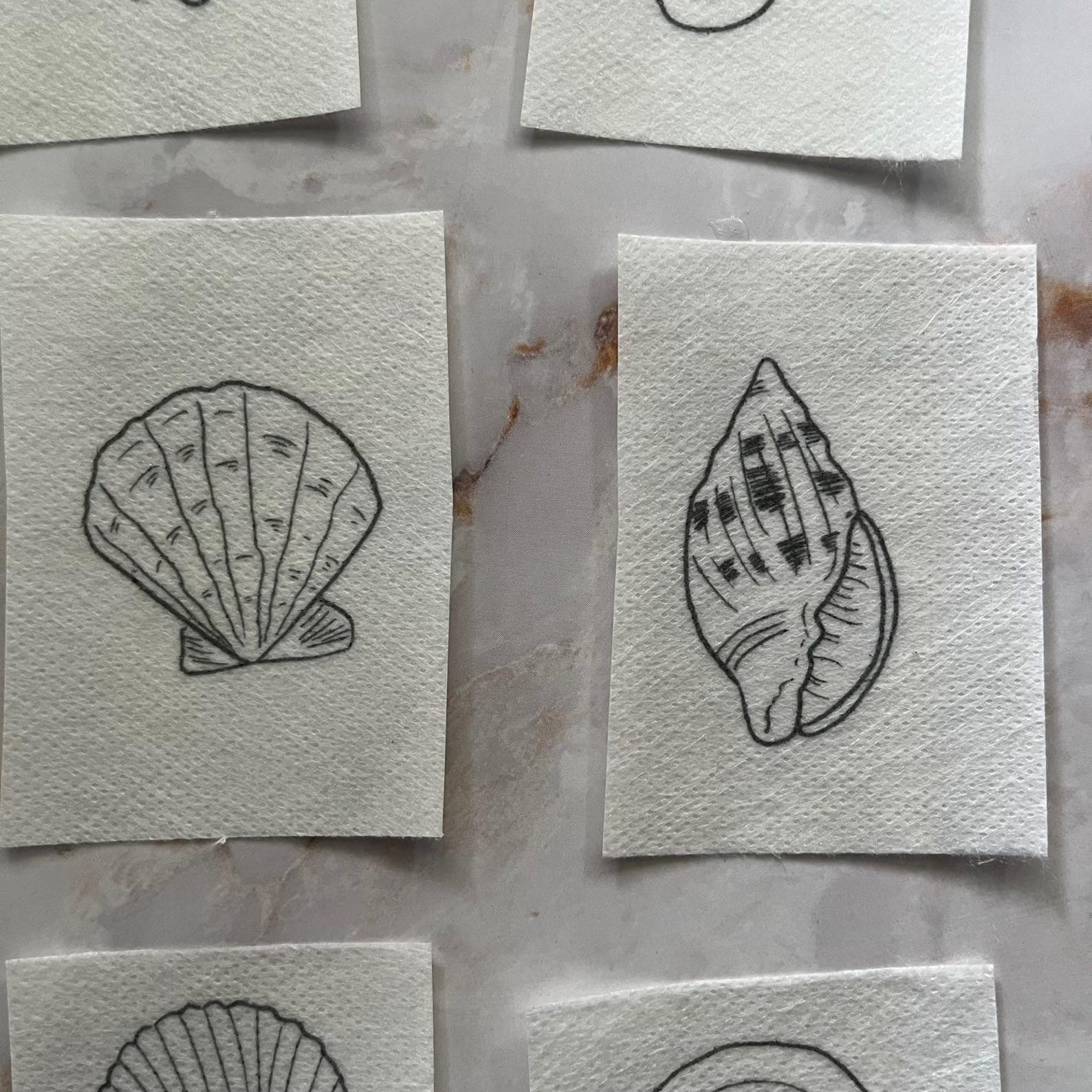 Birth Month Shells Stick and Stitch Hand Embroidery Patterns - Etsy