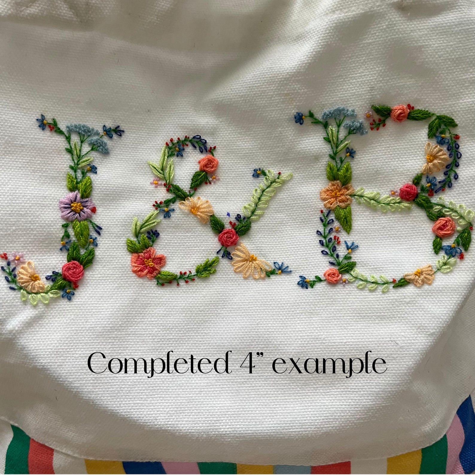 Floral Letter J Hand Embroidery Pattern for 6 and 4 Inch Hoop ...