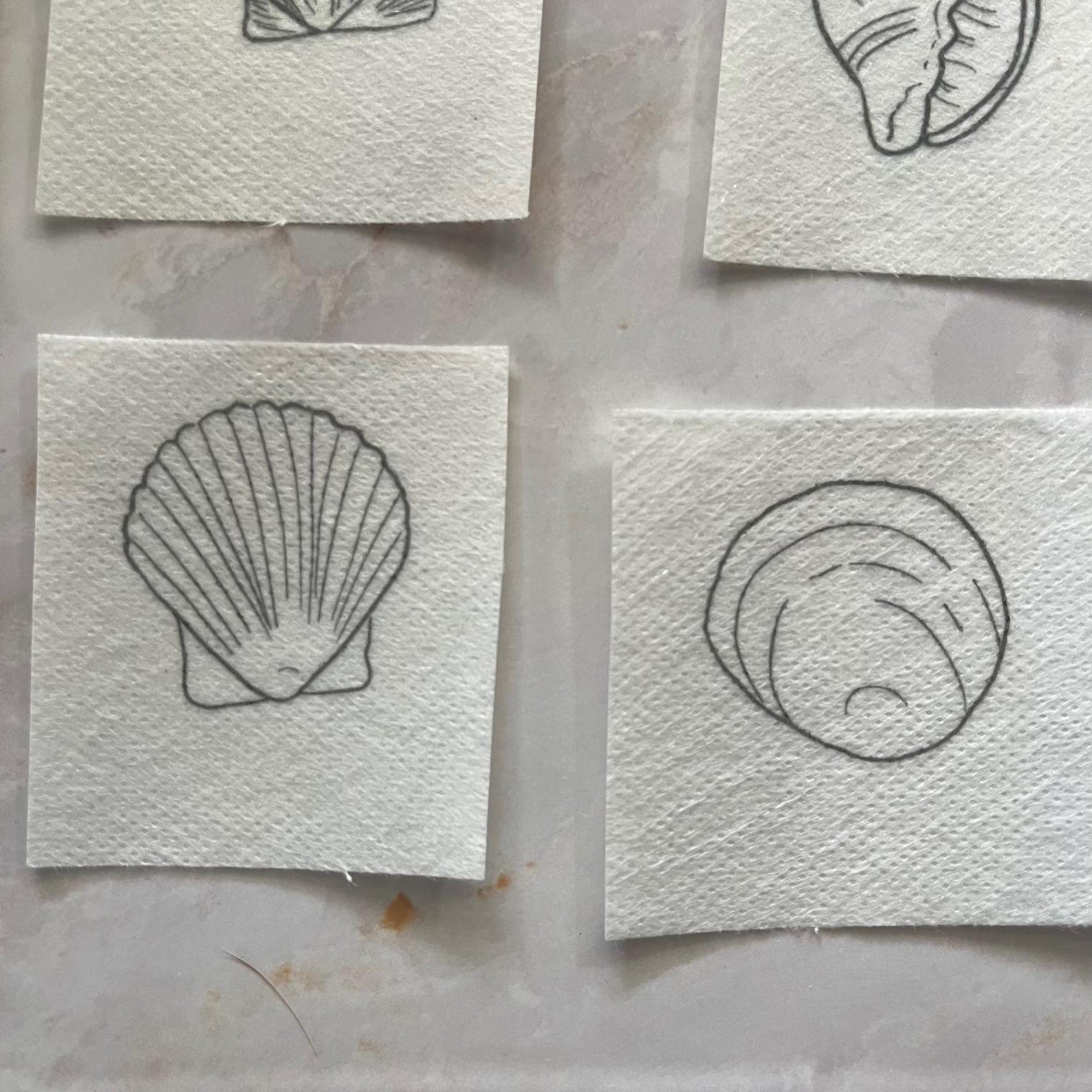 Birth Month Shells Stick and Stitch Hand Embroidery Patterns - Etsy