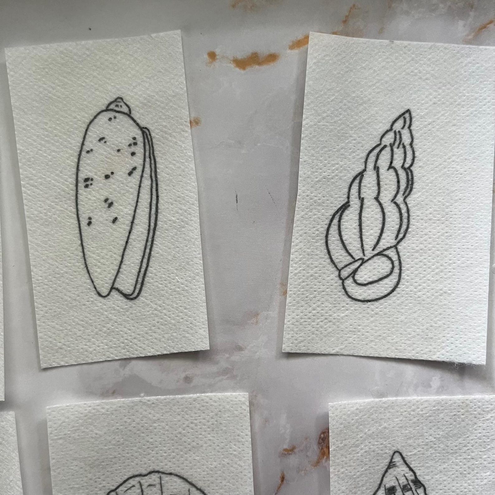 Birth Month Shells Stick and Stitch Hand Embroidery Patterns - Etsy