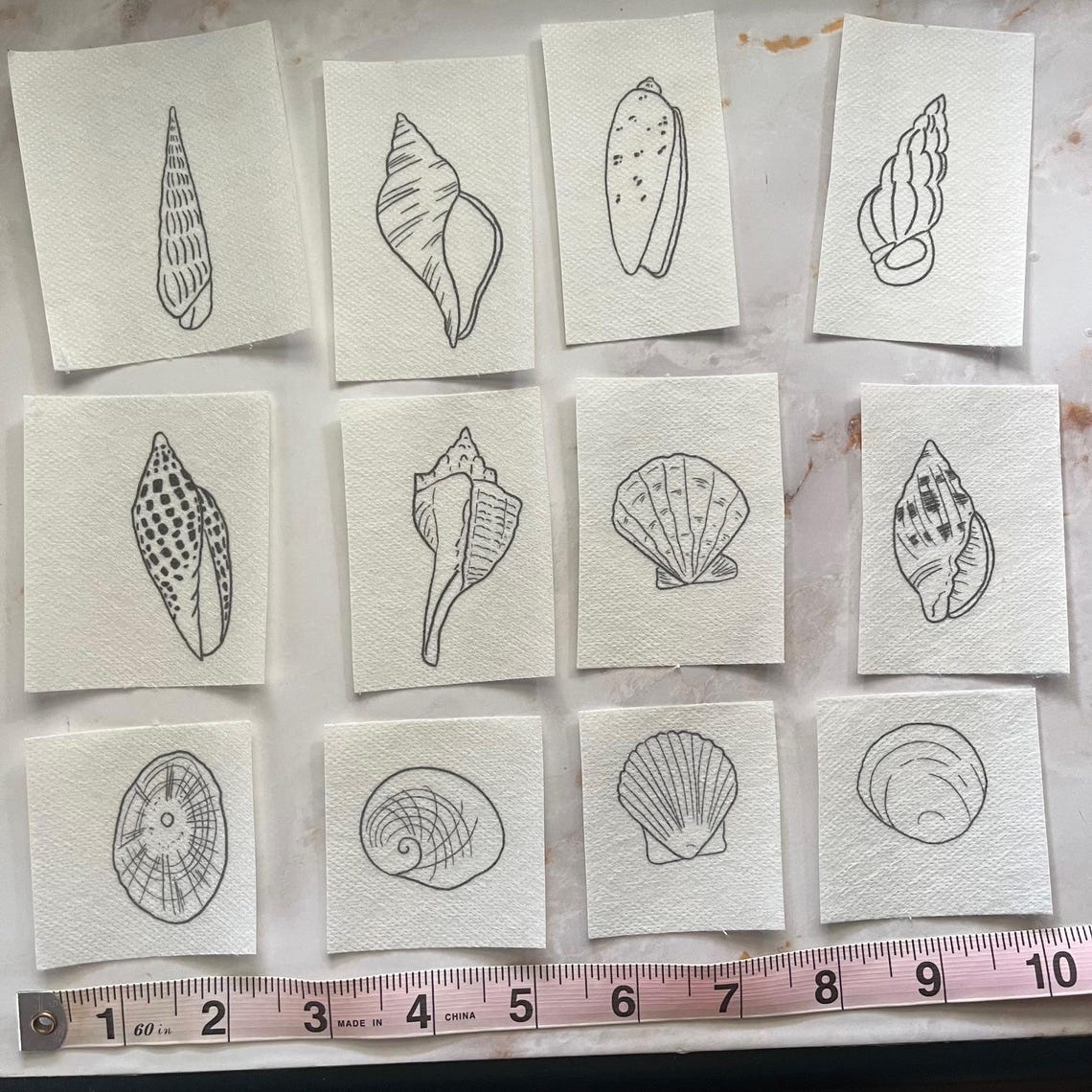 Birth Month Shells Stick and Stitch Hand Embroidery Patterns - Etsy