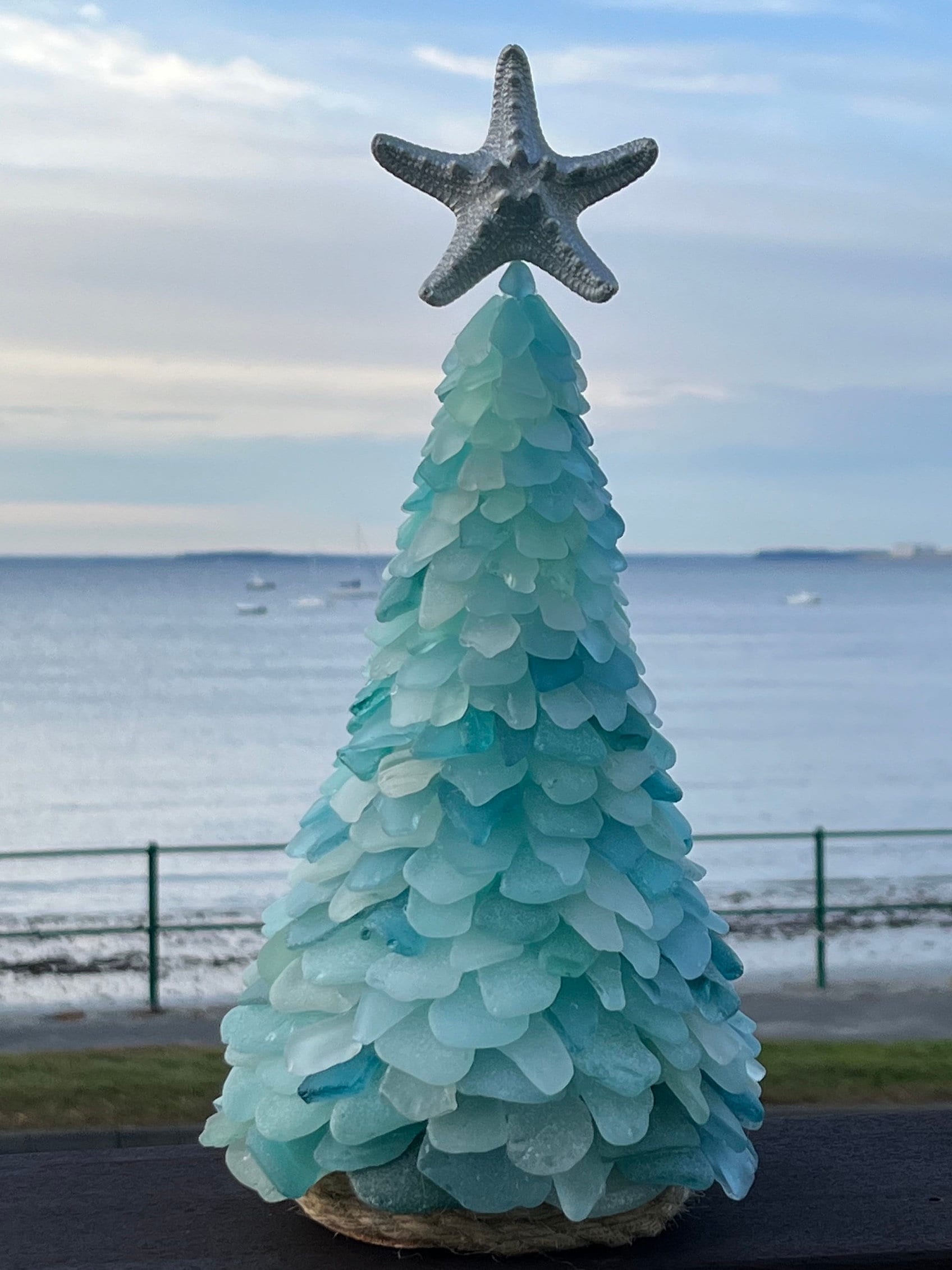 12'' Light Aqua Sea Glass Holiday Tree © Sea Glass Christmas Tree - Etsy
