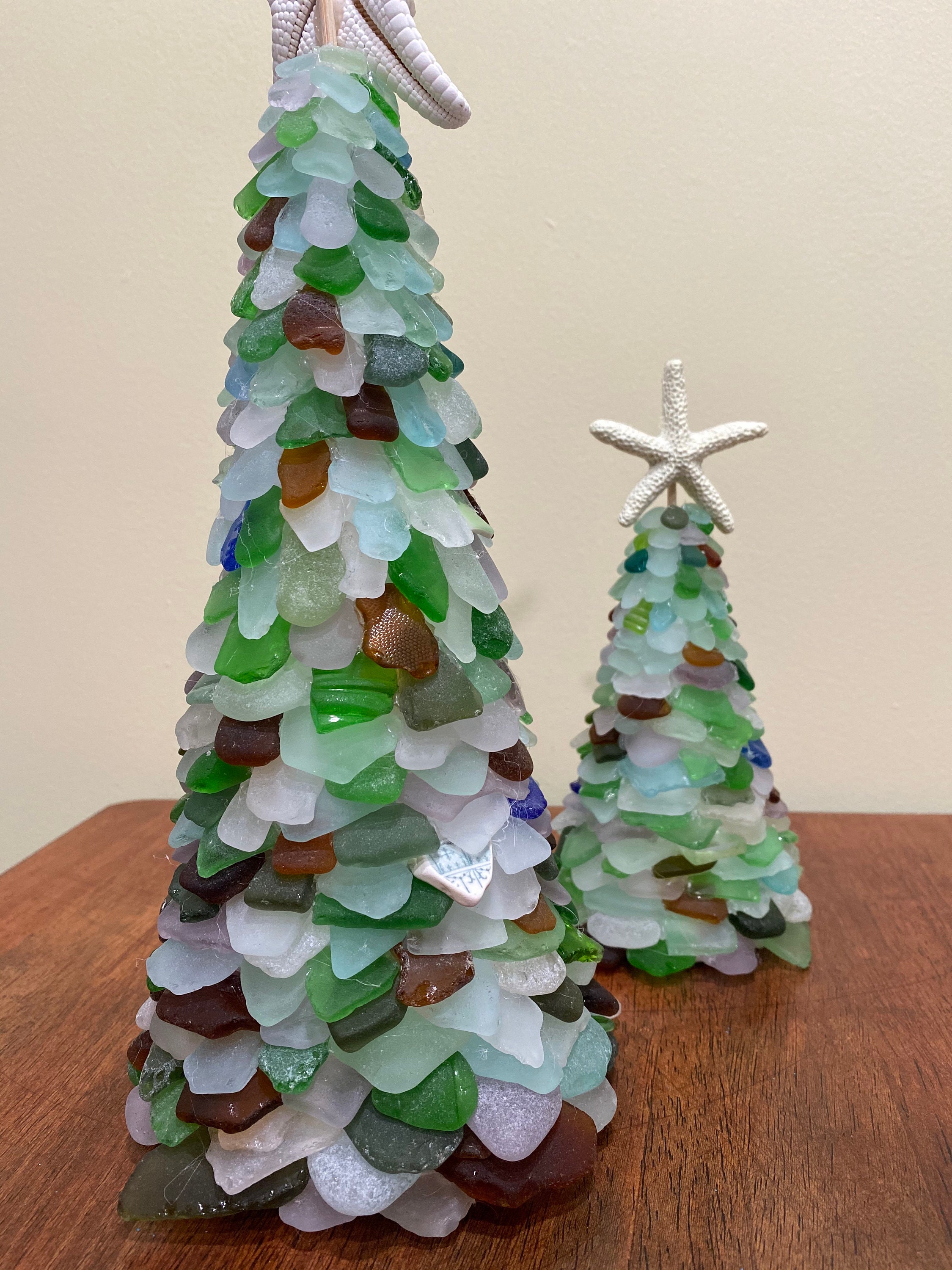 12'' Multi-colored Genuine Sea Glass Holiday Tree © | Etsy