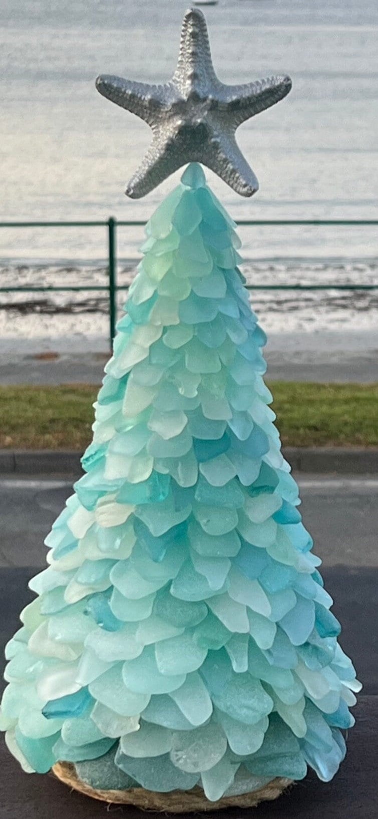 12'' Light Aqua Sea Glass Holiday Tree © Sea Glass Christmas Tree - Etsy