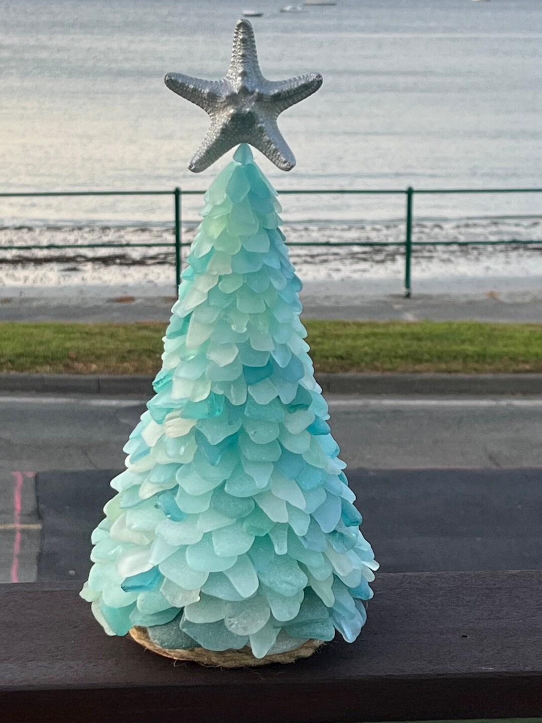 12'' Light Aqua Sea Glass Holiday Tree © Sea Glass Christmas Tree - Etsy