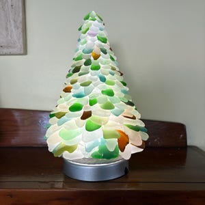 9 Inch Lighted Multicolored Sea Glass Christmas Tree - Etsy