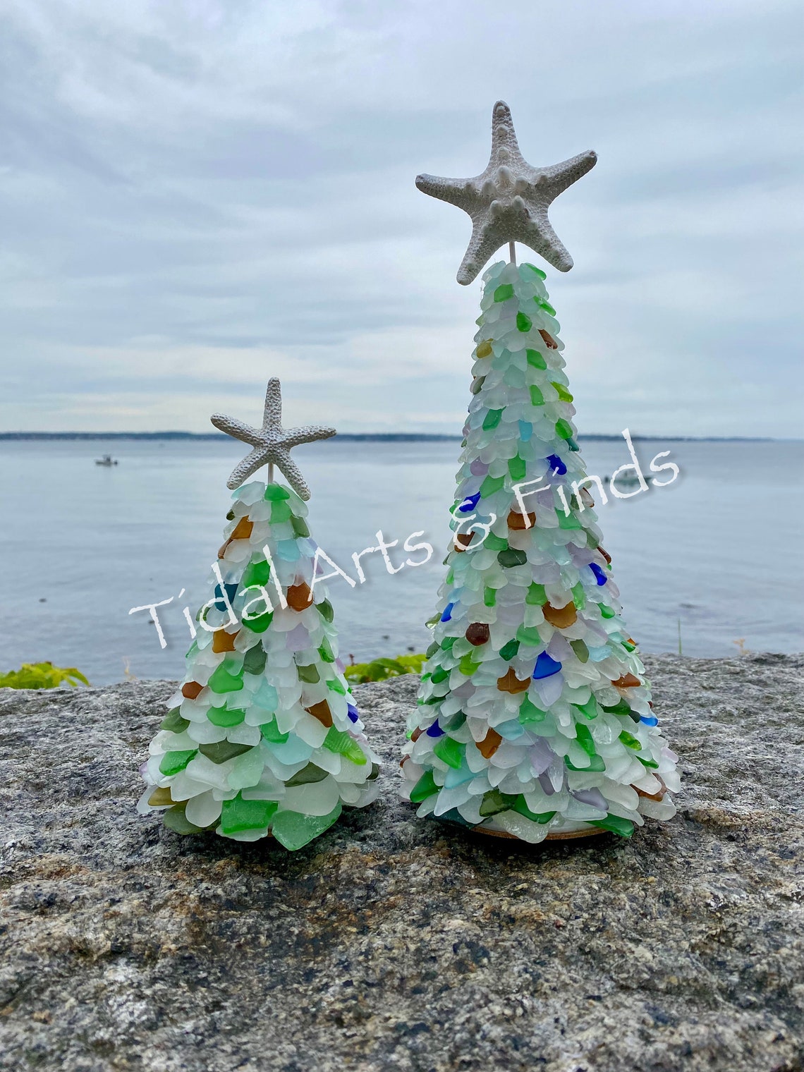 12'' Multi-colored Genuine Sea Glass Holiday Tree © | Etsy