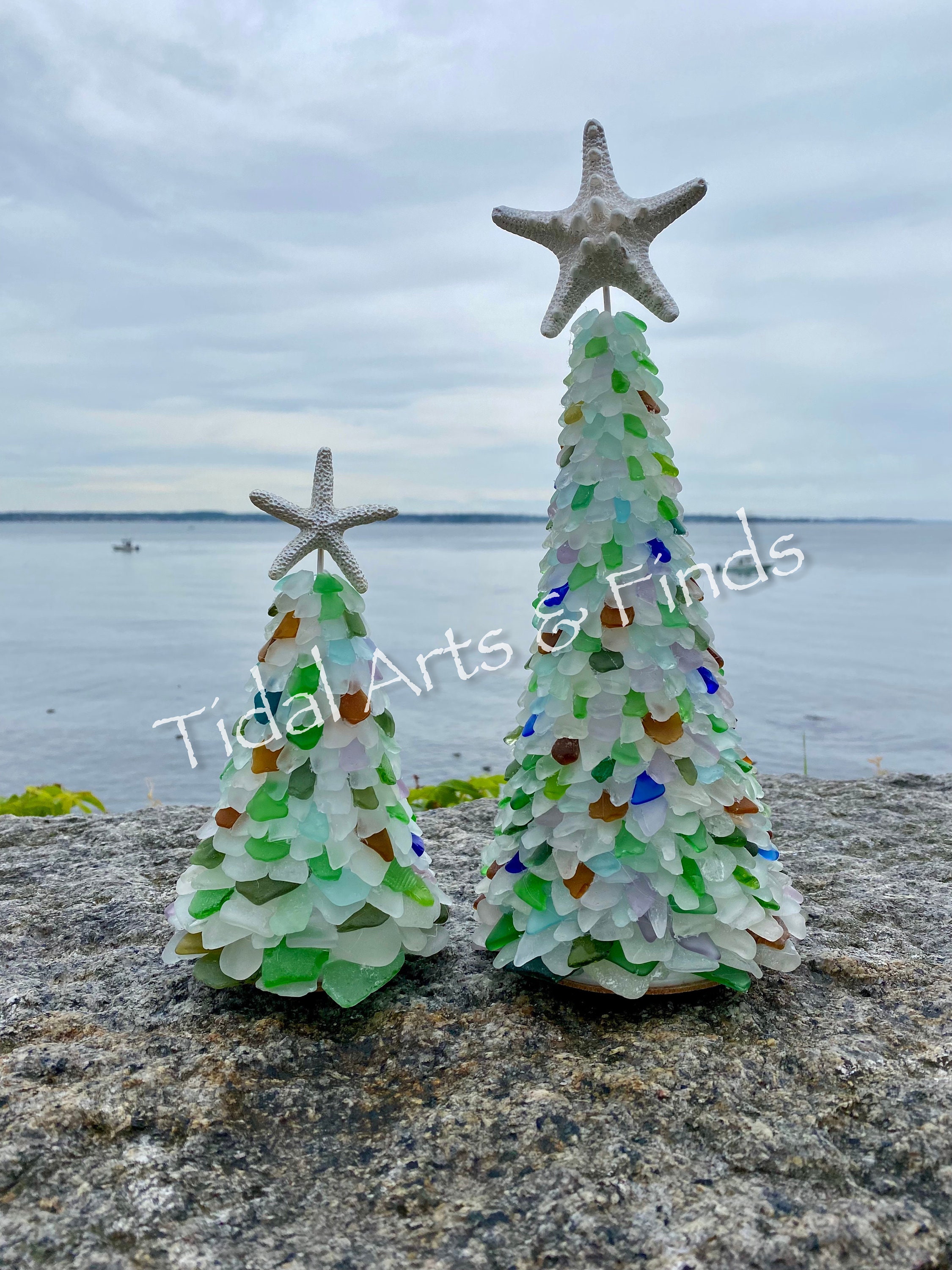 12'' Multi-colored Genuine Sea Glass Holiday Tree © | Etsy