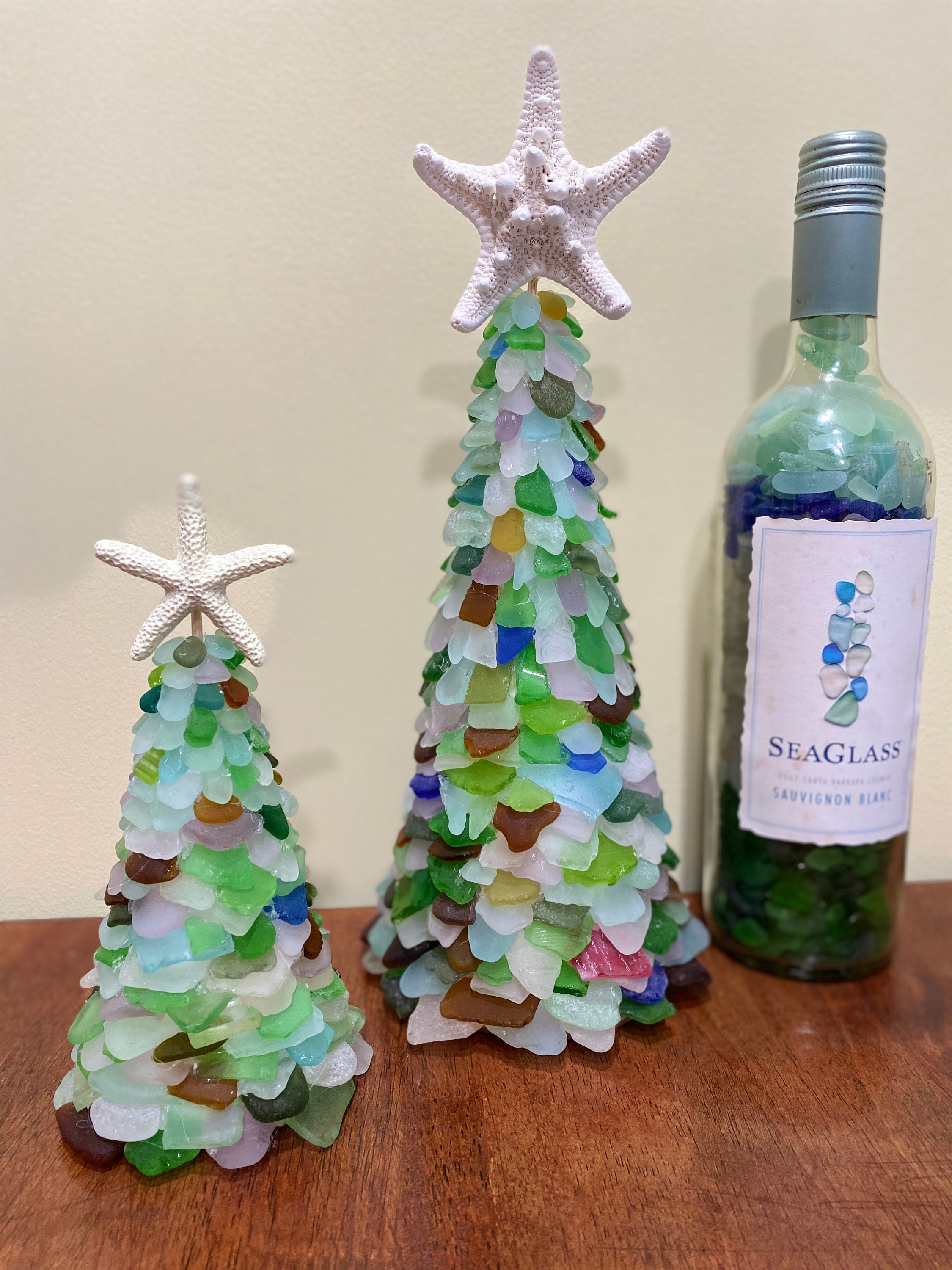 12'' Multi-colored Genuine Sea Glass Holiday Tree © | Etsy