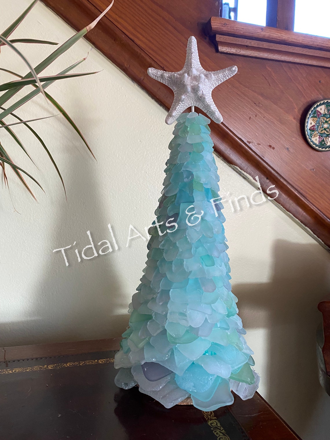 12'' Light Aqua Sea Glass Holiday Tree © Sea Glass | Etsy