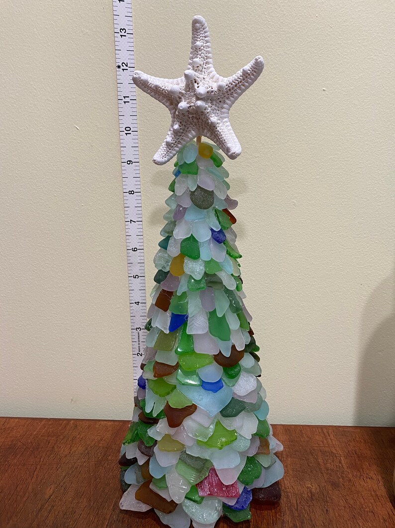 12'' Multi-colored Genuine Sea Glass Holiday Tree © | Etsy
