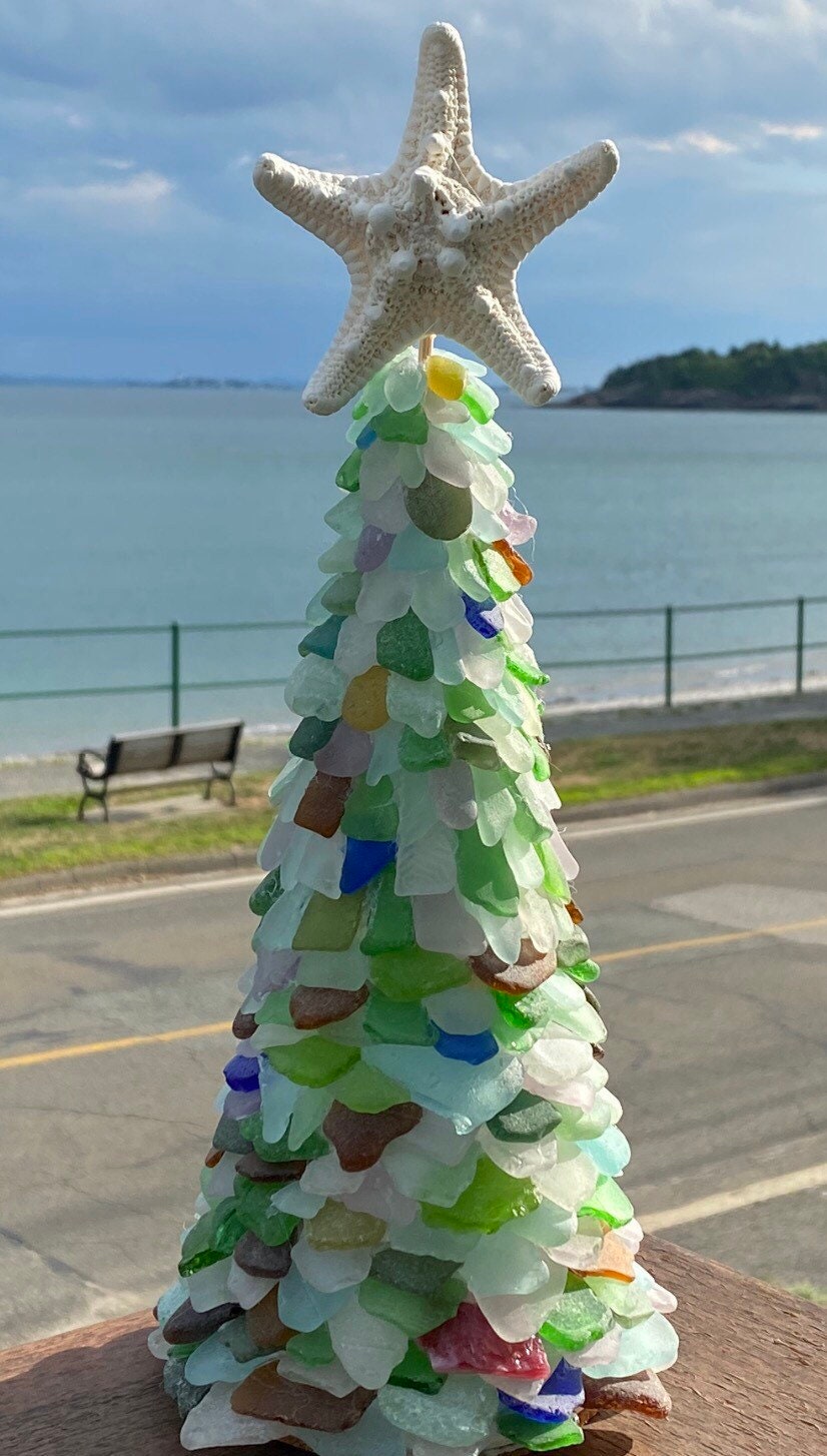 12'' Multi-colored Genuine Sea Glass Holiday Tree © | Etsy