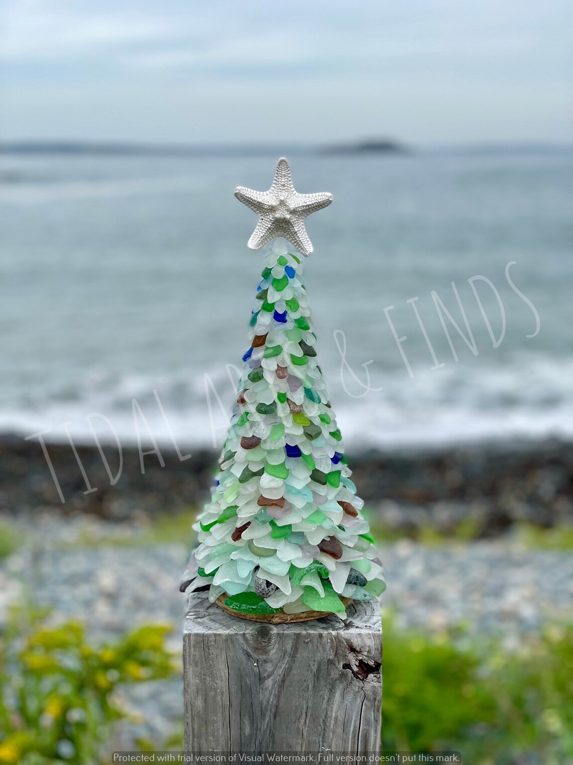12'' Multi-colored Genuine Sea Glass Holiday Tree © - Etsy