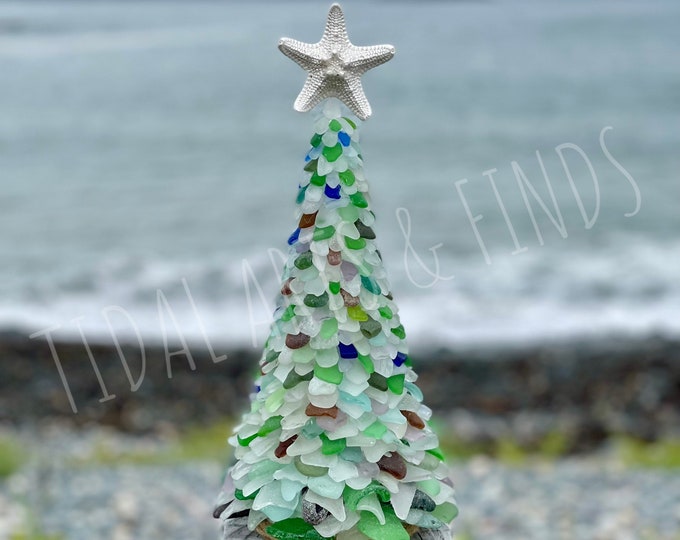12'' Multi-colored Genuine Sea Glass Holiday Tree © - Etsy
