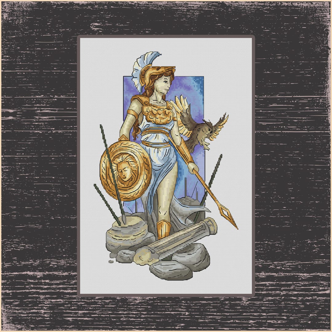 Athena's Vigil: Greek Goddess Cross Stitch Pattern - Mythical Warrior ...