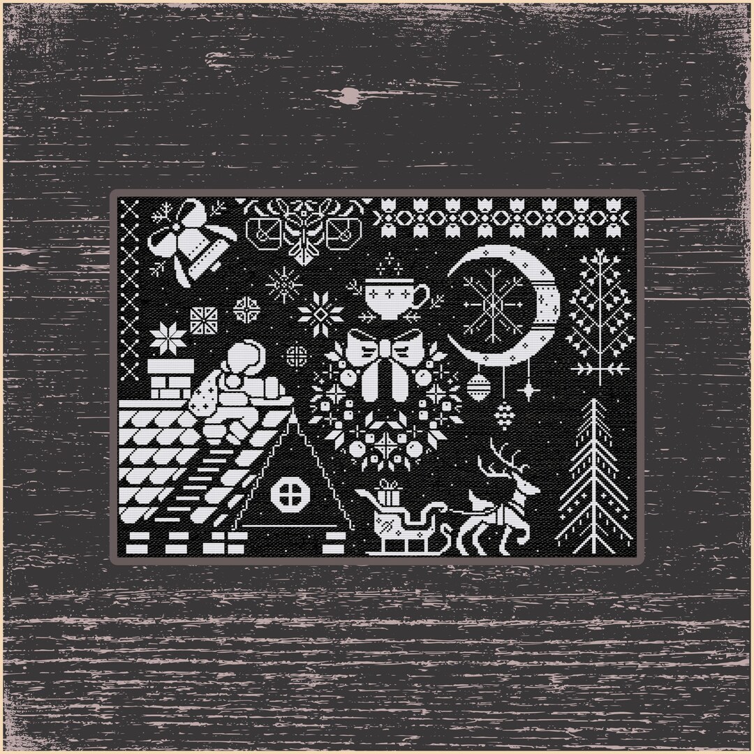Cozy Winter Nights Embroidery Blueprint, Festive Holiday Cheer ...