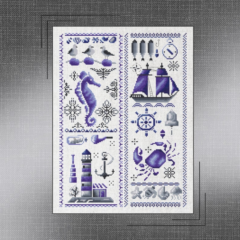 Seaside Escape Cross-stitch Patterns, Tranquil Sailboats & Sea Life ...