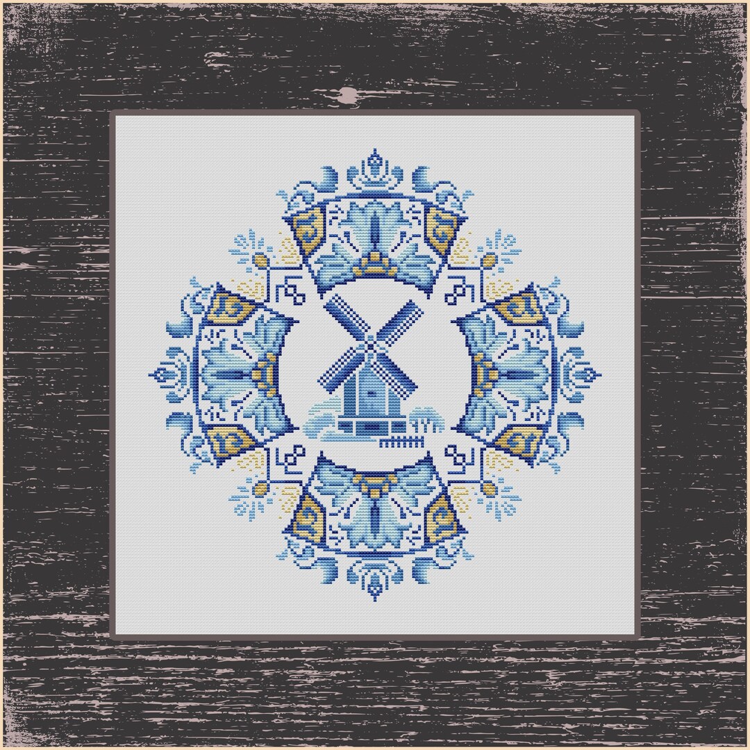 Dutch Scene Cross Stitch Pattern - Mandala Holland Design, Van Der ...
