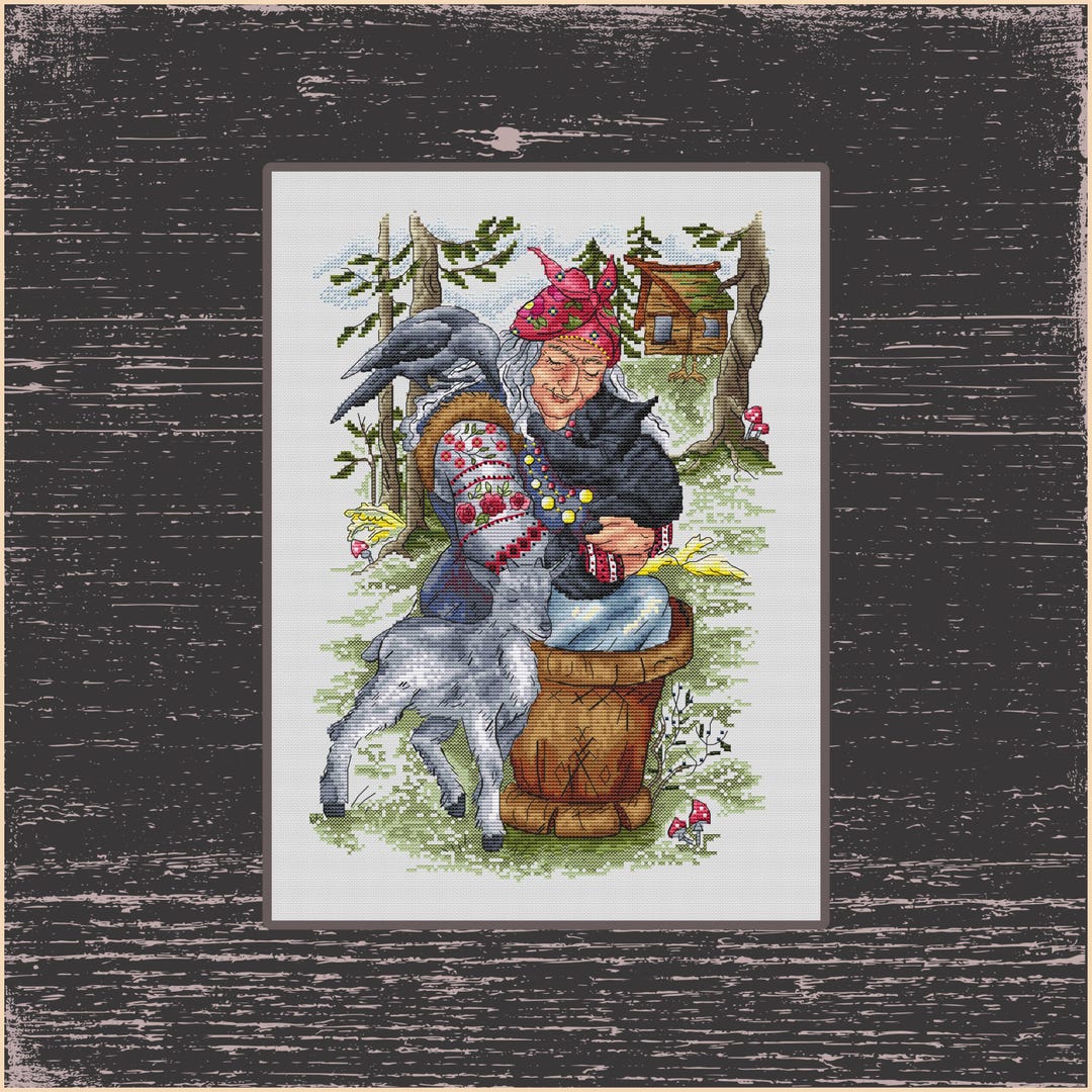 Embroidered Fairytale Trio - Baba Yaga & Friends Cross Stitch Pattern ...