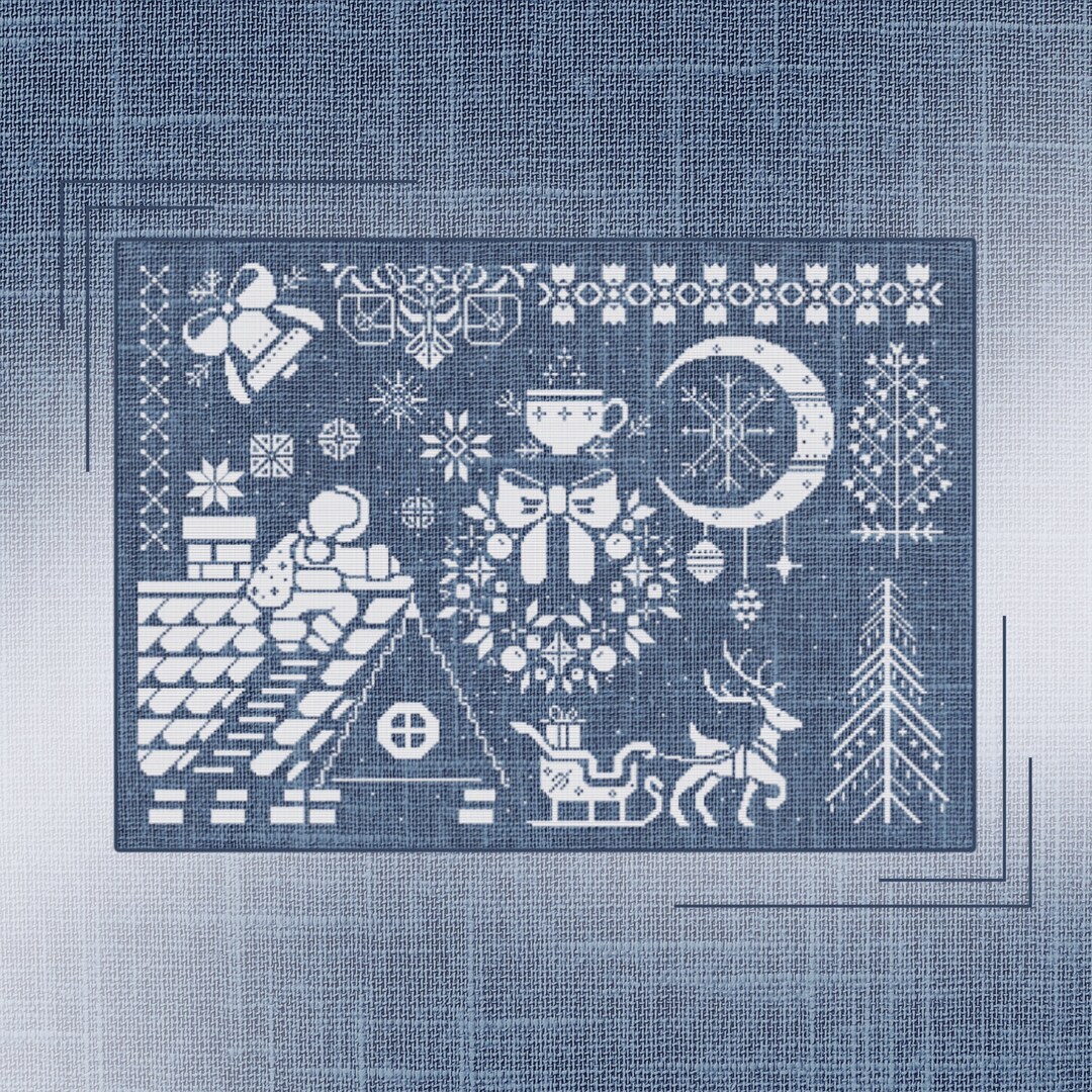 Cozy Winter Nights Embroidery Blueprint, Festive Holiday Cheer ...