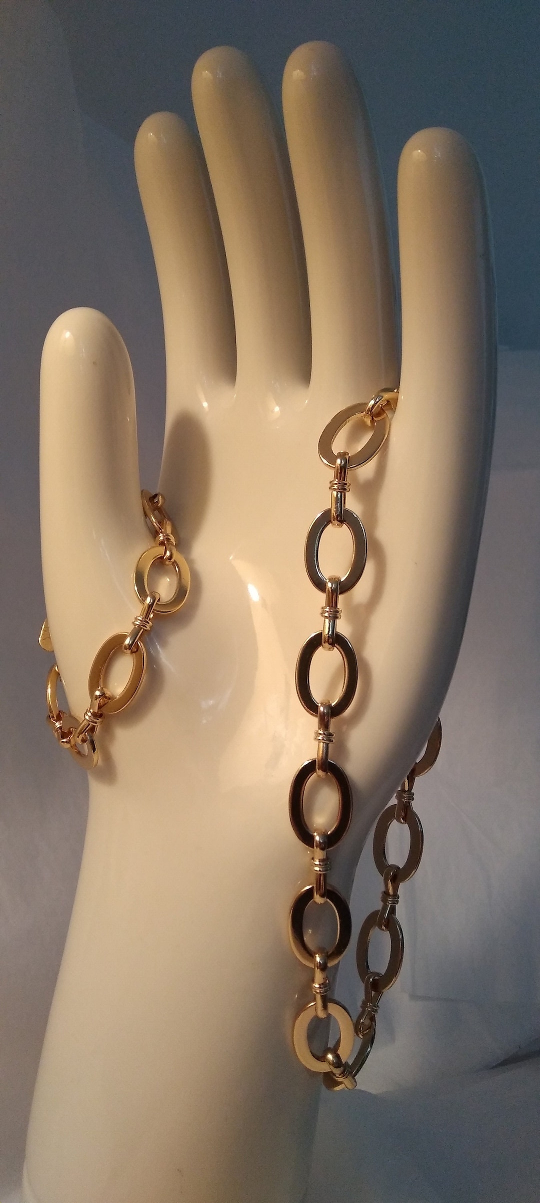 Vintage Jennifer Lopez Gold-tone 3-in-1 Collar Necklace and Bracelet ...