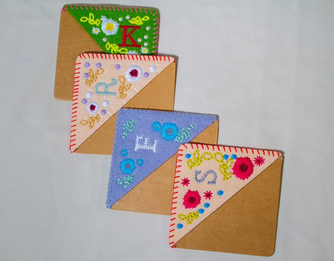 Corner Bookmark, Felt Triangle Page Stitched Corner Handmade Bookmark ...