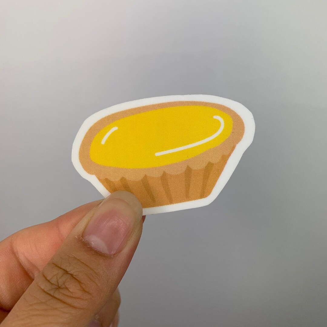 Egg Tart Sticker - Cute Asian Vinyl Laptop Water Bottle Notebook ...
