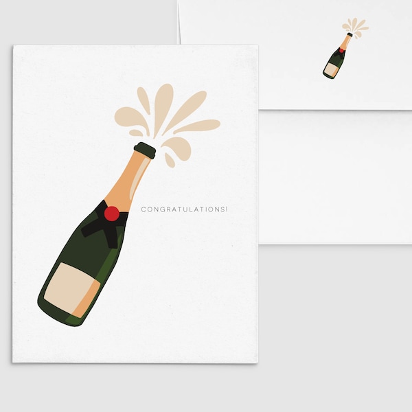 Champagne Card - Etsy