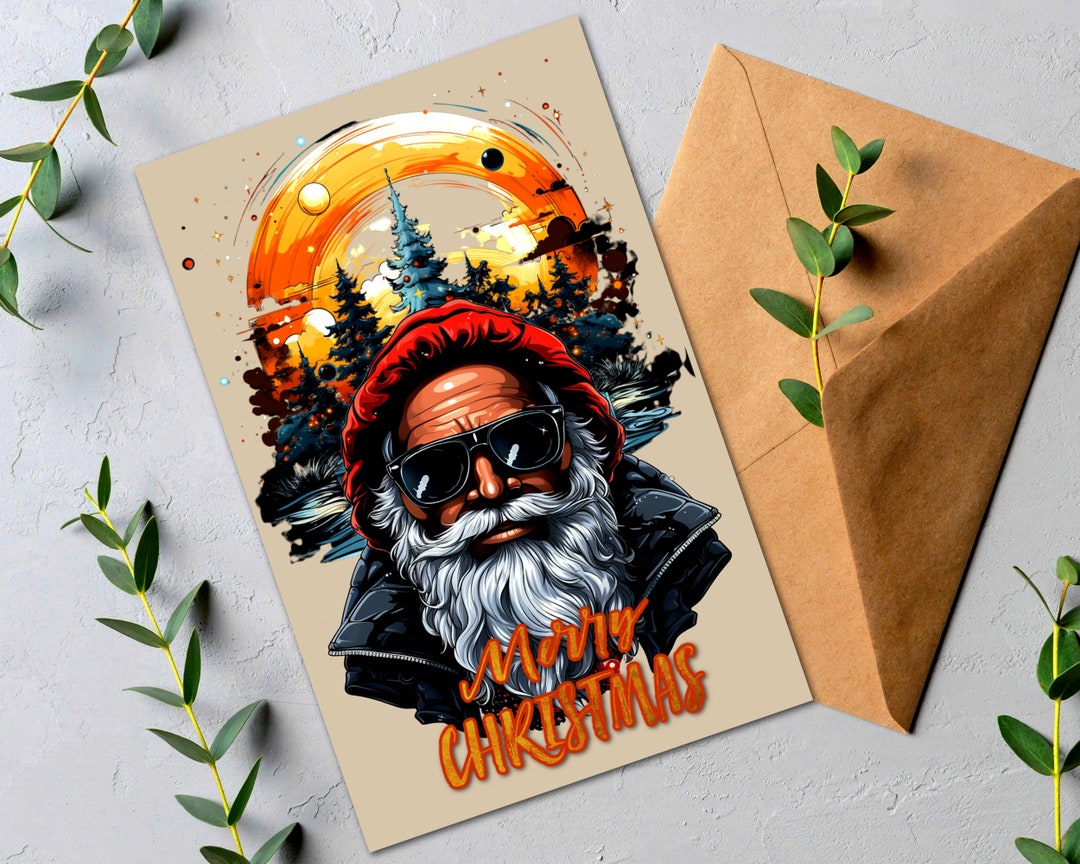Black Santa Christmas Cards, African American Greeting Cards, Christmas ...