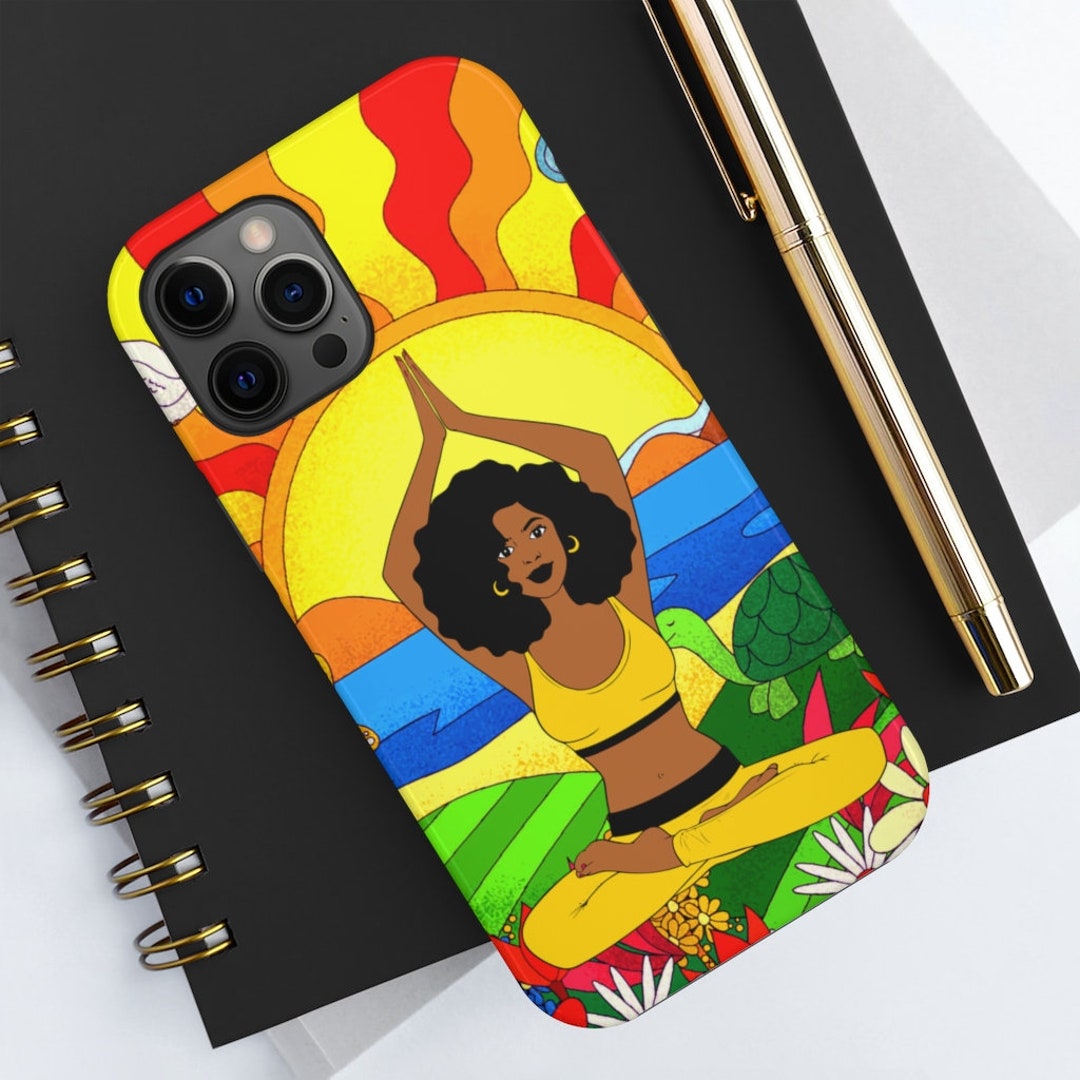 Afro Yoga iPhone Case: Black Girl Melanin Art - Etsy