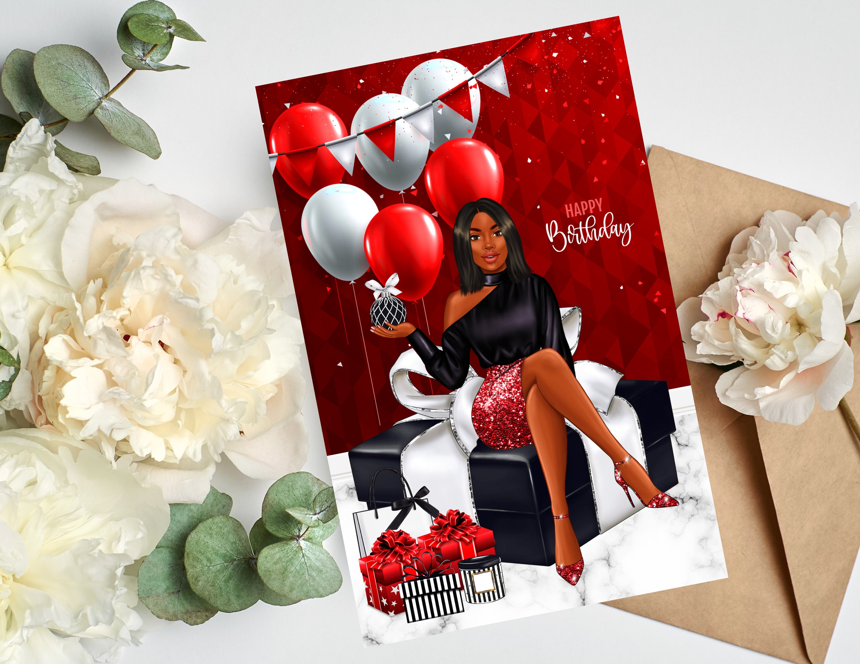 Happy Birthday Black Greeting Cards African American - Etsy