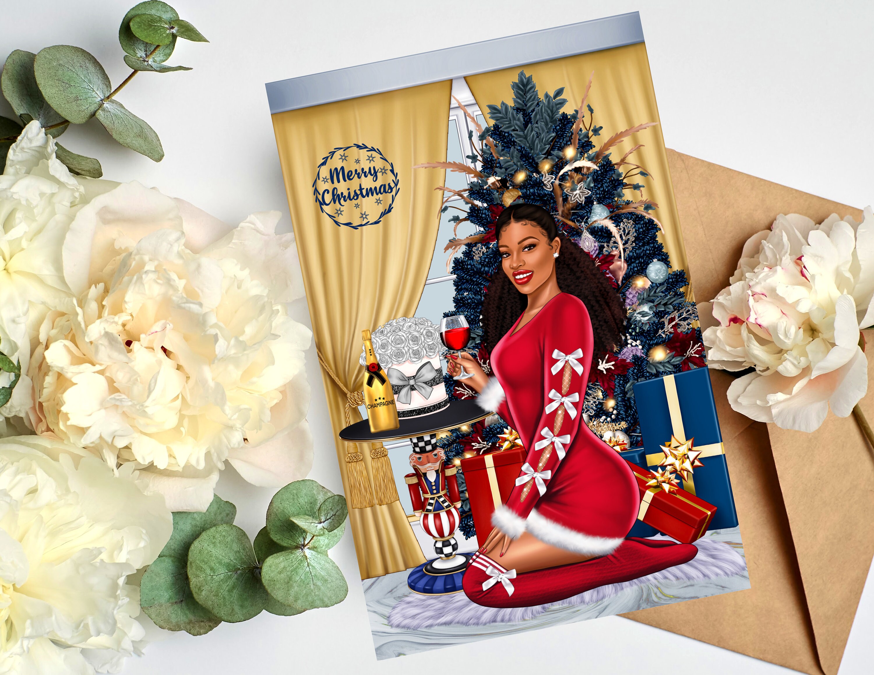 Black Christmas Cards African American Greeting Cards - Etsy
