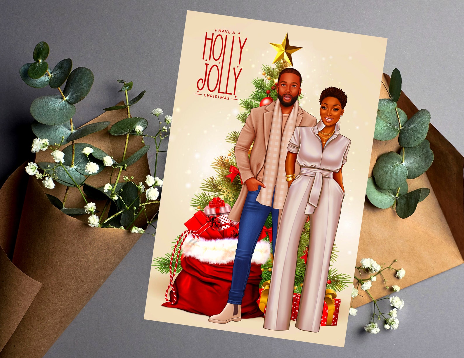 Black Christmas Cards African American Greeting Cards - Etsy