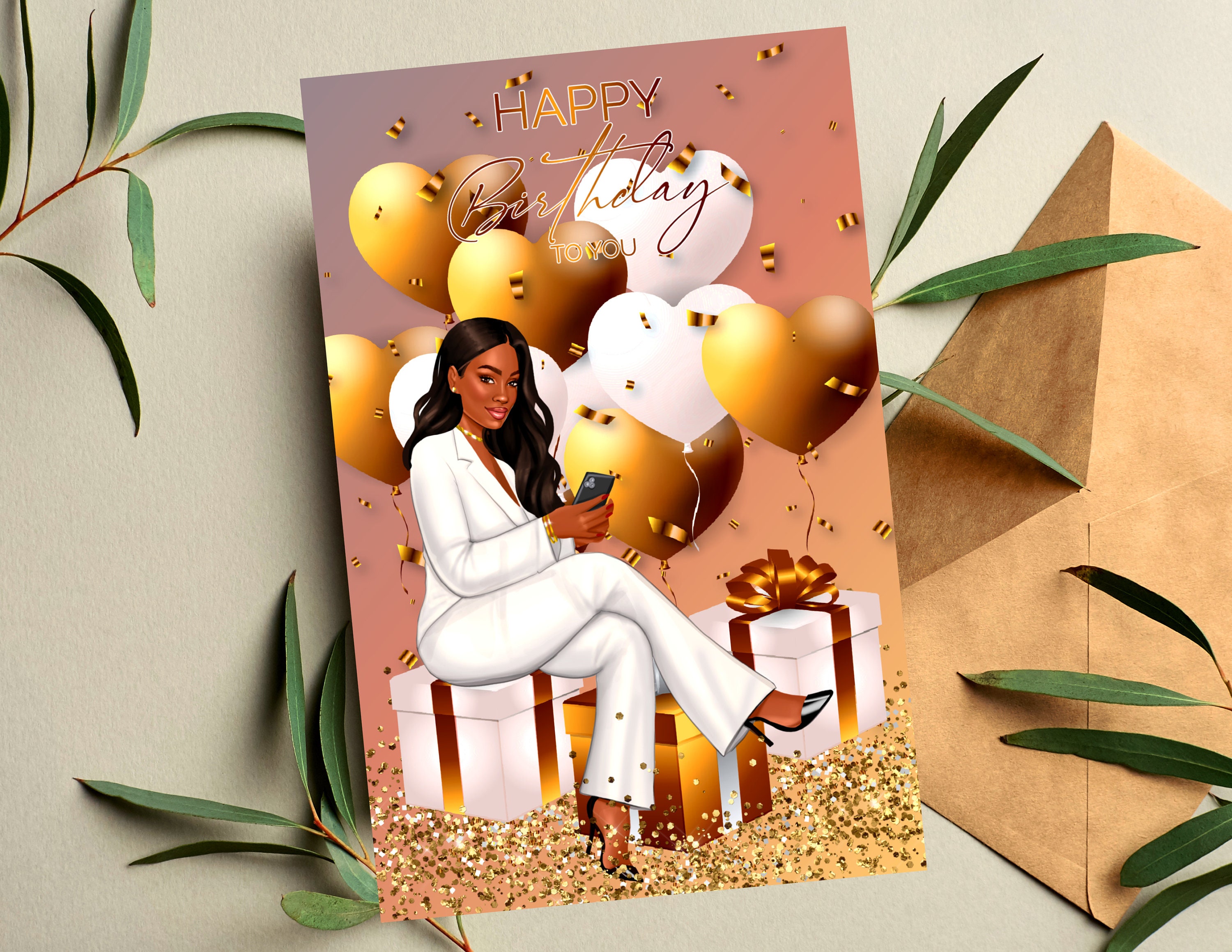 Happy Birthday Black Greeting Cards African American - Etsy