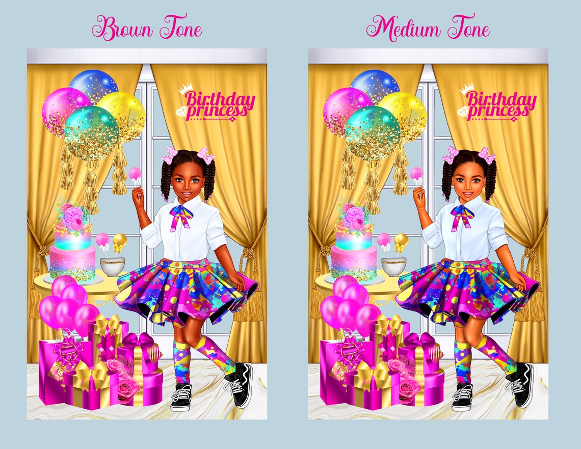 Birthday Princess Black Greeting Cards African American - Etsy